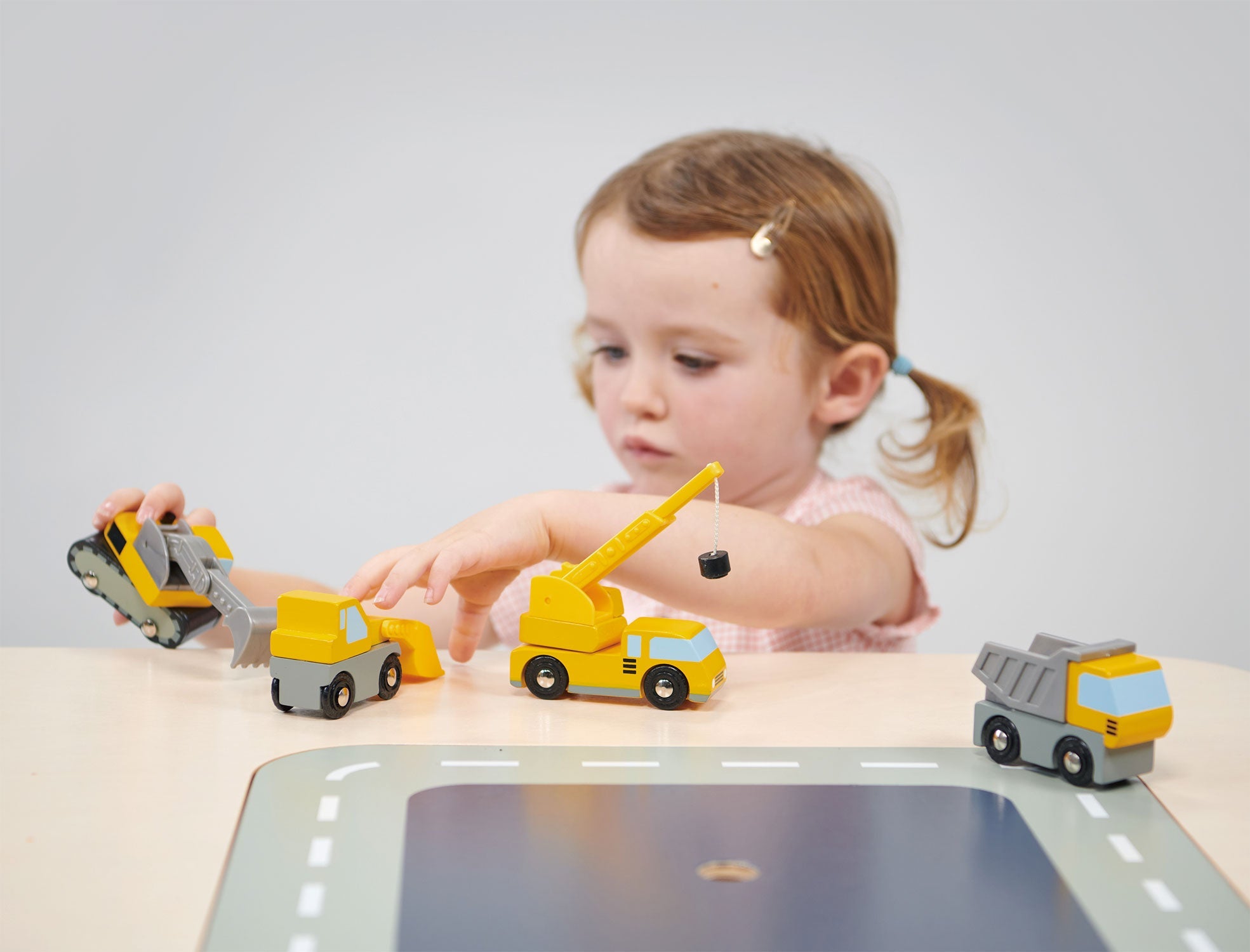 Wooden Construction Vehicle Toy Set for Kids — Age 3+ | Mentari