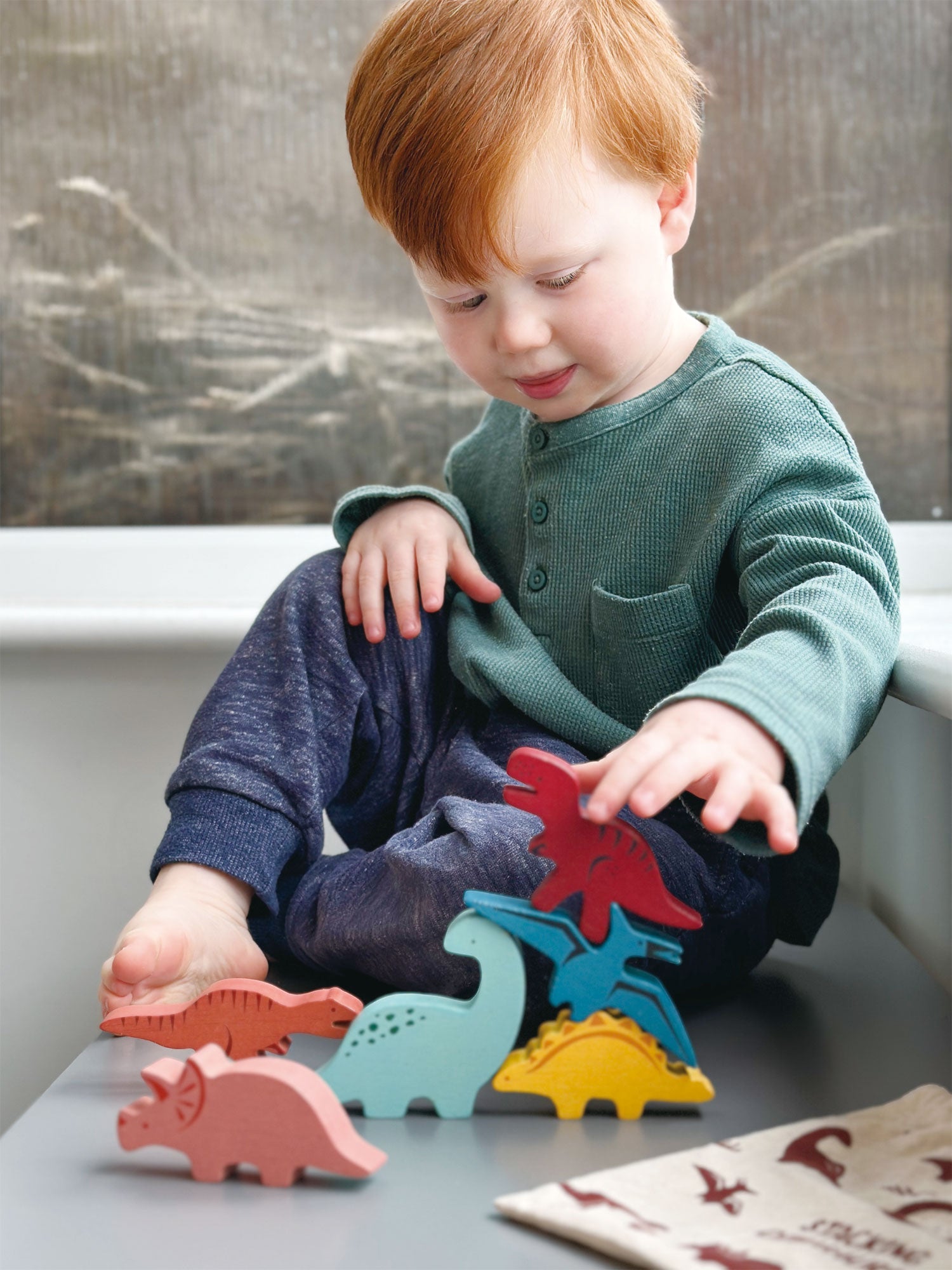 Wooden Dinosaur Stacking Toy for Toddlers — Age 18m+ | Mentari