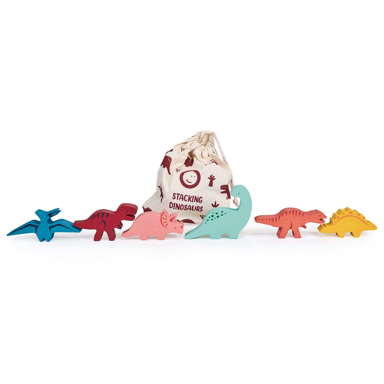 Wooden Dinosaur Stacking Toy for Toddlers — Age 18m+ | Mentari