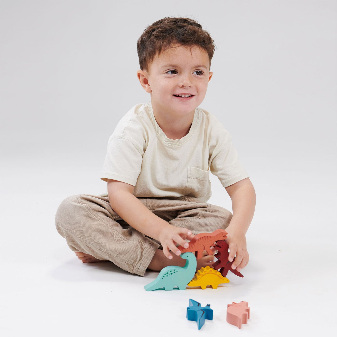 Wooden Dinosaur Stacking Toy for Toddlers — Age 18m+ | Mentari