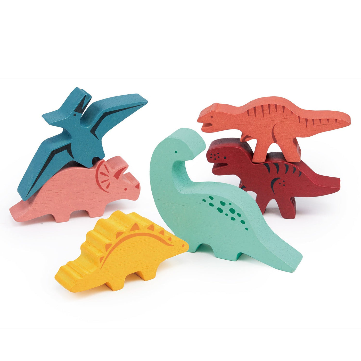 Wooden Dinosaur Stacking Toy for Toddlers — Age 18m+ | Mentari