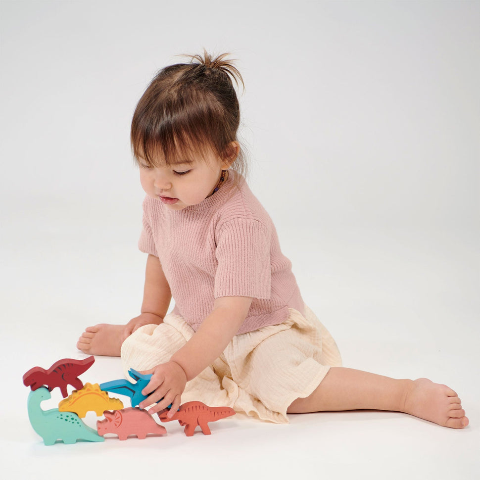 Wooden Dinosaur Stacking Toy for Toddlers — Age 18m+ | Mentari